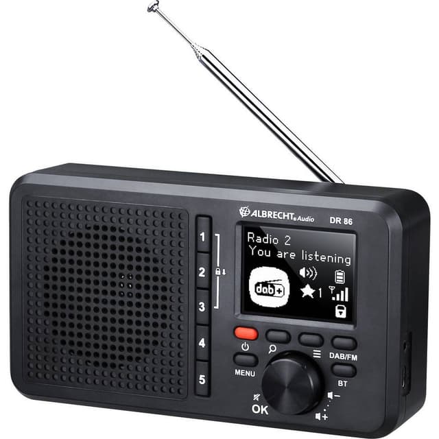 Bordradio Albrecht DR 86 DAB+, FM genopladelig Sort | Elgiganten