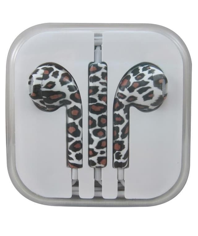 In-ear headset med fjärrkontroll och mic, Glansig leopard - Elgiganten