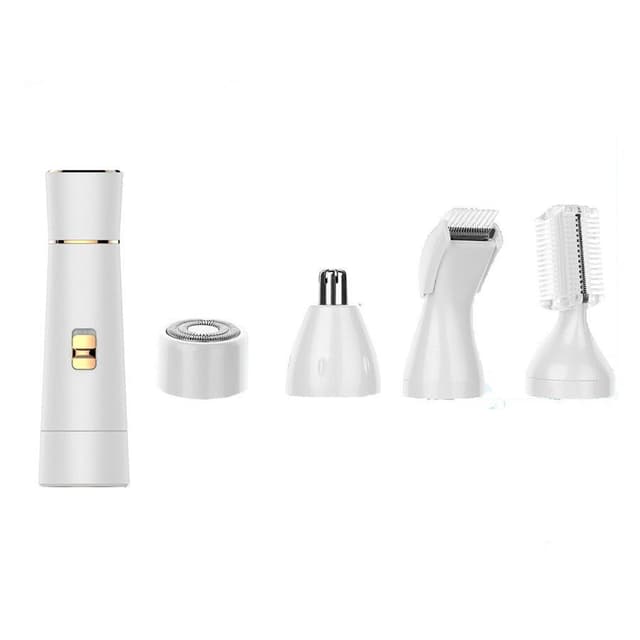 4-i-1 mini elektrisk rakapparat för kropp och ansikte 5 delar Vit ...