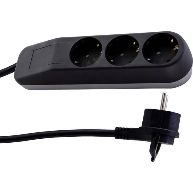 REV 0014330500 Grenuttag 3x Svart Skyddskontakt - Elgiganten - Elgiganten