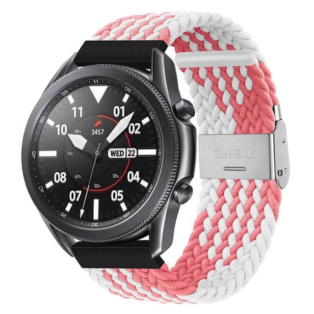 Flätat Elastiskt Armband Samsung Galaxy Watch 3 (45mm) - Rosa/Vit ...