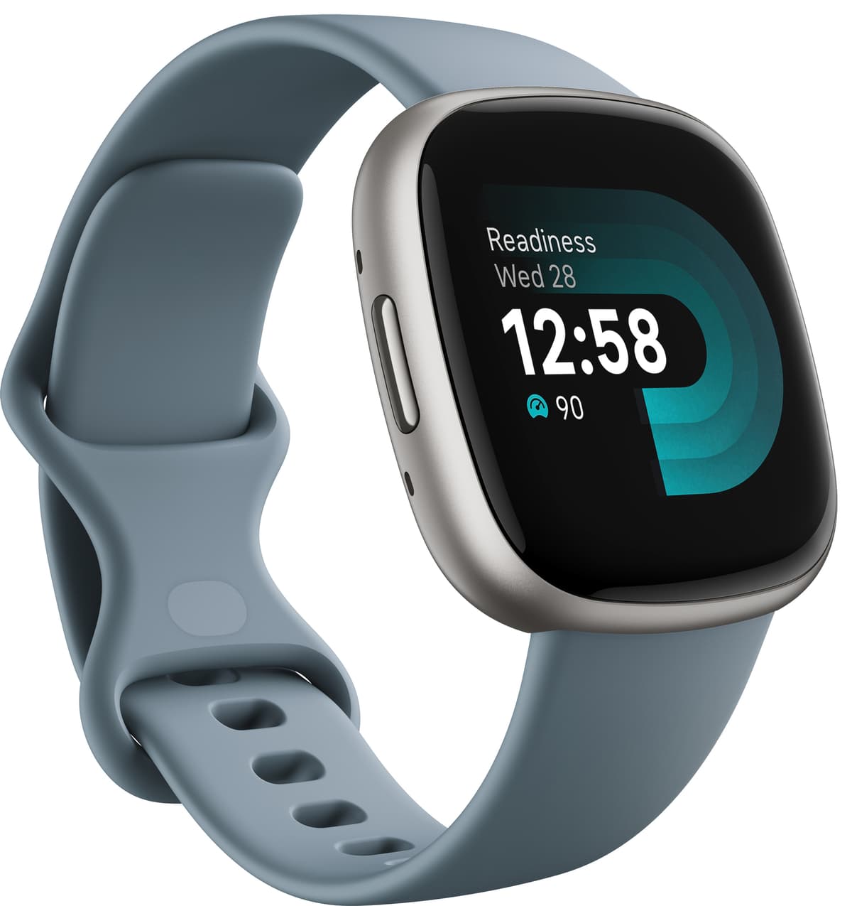 Fitbit Versa 4 smartklokke (Waterfall Blue/Platinum) - Elkjøp
