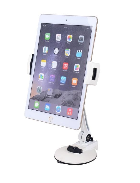 Smartphone and tablet stand with suction cup, 4"-12", 360 degree rotat ...
