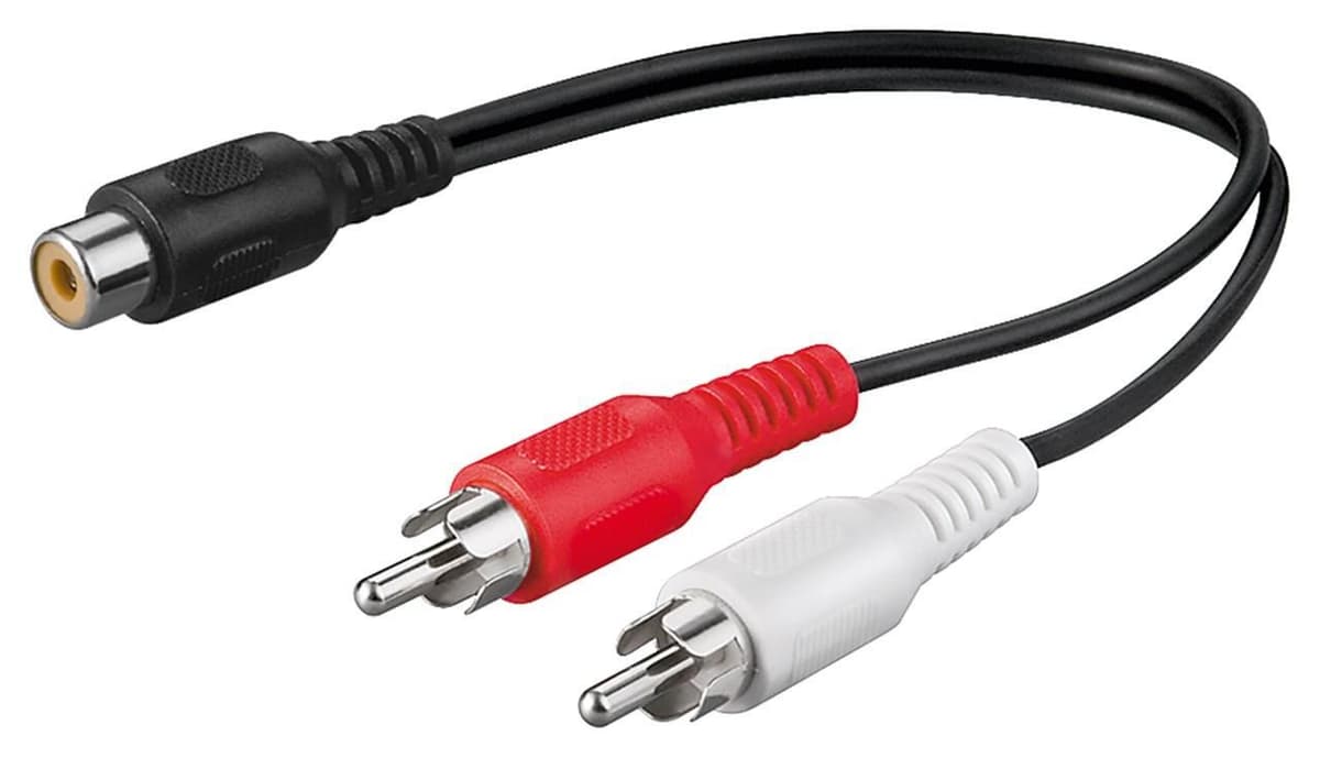 Goobay Adapter för ljud Y-kabel, stereo RCA-kontakt till RCA-uttag - Elgiganten - Elgiganten
