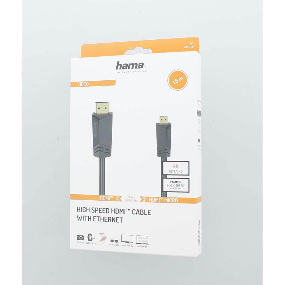 Hama HDMI A-HDMI Micro D-kabel Ethernet (1,5m) - Elkjøp | Elkjøp