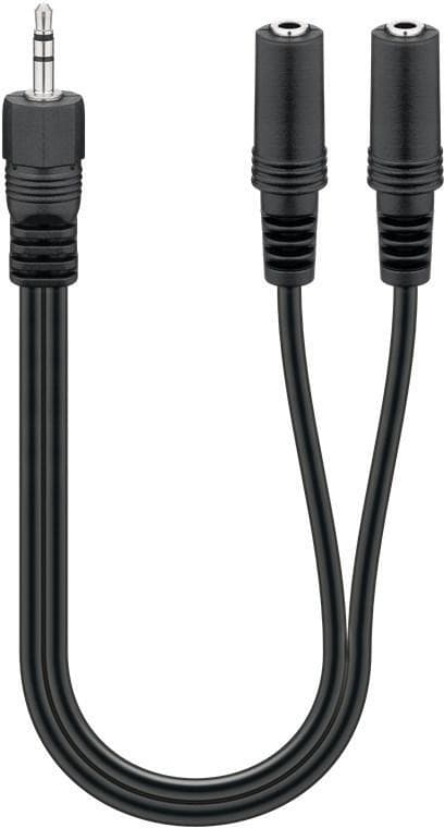 Goobay 3,5 mm ljud Y-kabel adapter, 1x manlig till 2x kvinnlig stereo ...