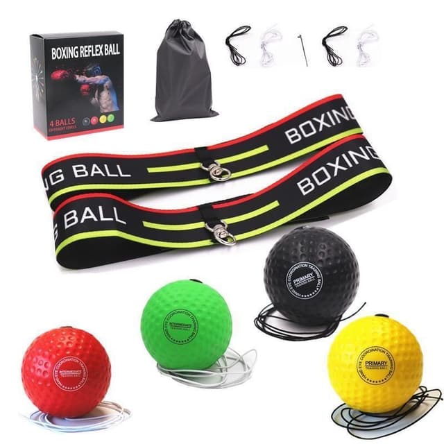 Boxboll med pannband 2 pannband 4 bollar 12 delar Flerfärgad ...