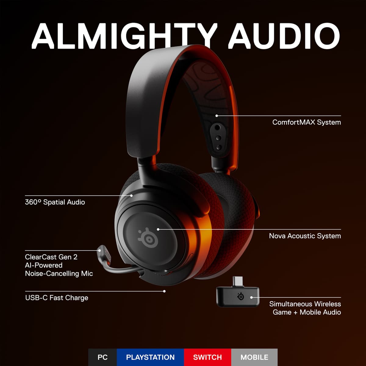 SteelSeries Arctis Nova 7 trådlöst gamingheadset - Elgiganten