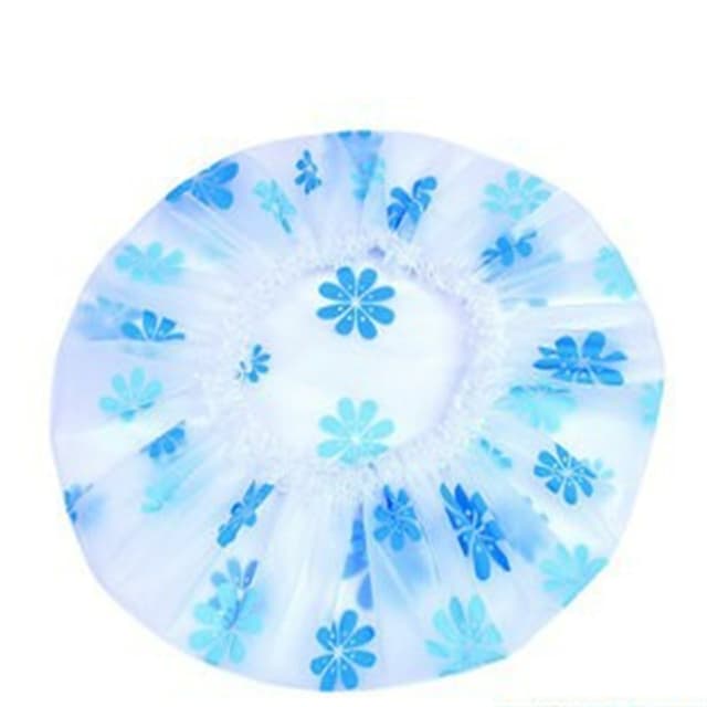 Blommönster Duschmössa i plast Blå - Elgiganten - Elgiganten