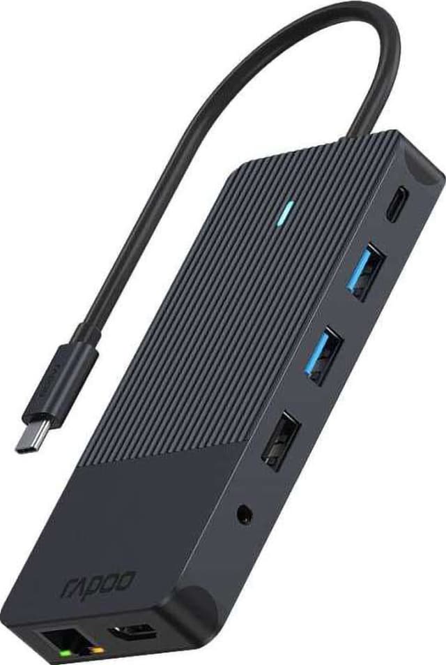 RAPOO UCM-2006 12-i-1 USB-C Multiport Adapter hub (sort) - Elkjøp