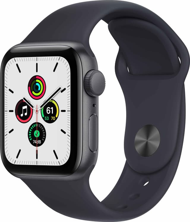 Apple Watch SE 40 mm GPS (stellargrå alu/midnatt sportsreim) - Elkjøp