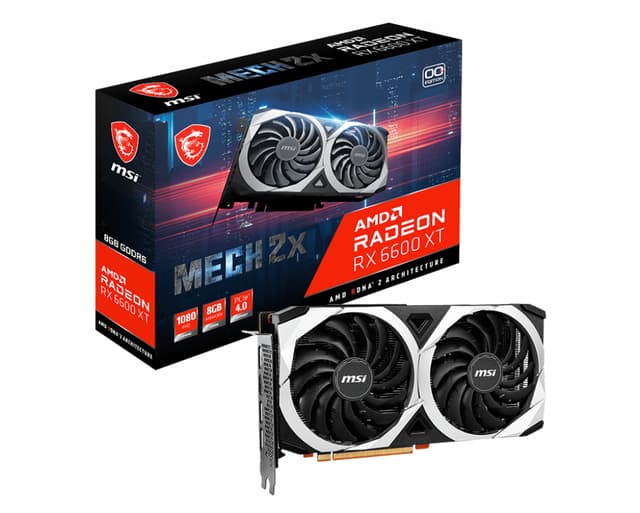 MSI RX 6600 XT MECH 2X 8G OC grafikkort AMD Radeon RX 6600 XT 8 GB ...