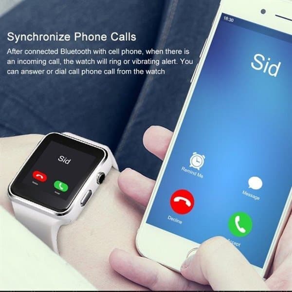 Smartwatch med Kamera Touch Screen Bluetooth iPhone - Hvit - Elkjøp
