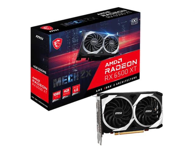 MSI RADEON RX 6500 XT MECH 2X 4G OC grafikkort AMD 4 GB GDDR6 ...