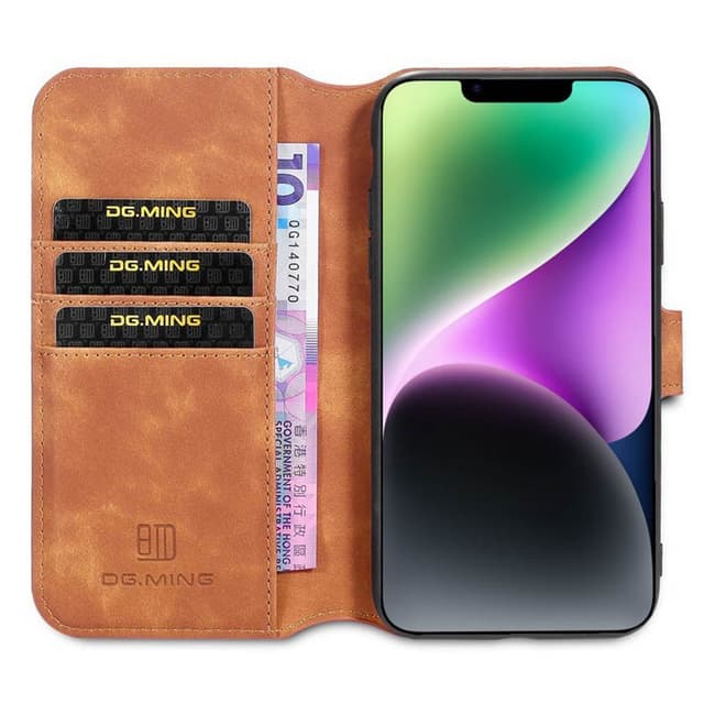 DG-Ming Wallet cover 3-kort Apple iPhone 14 - Brun | Elgiganten ...