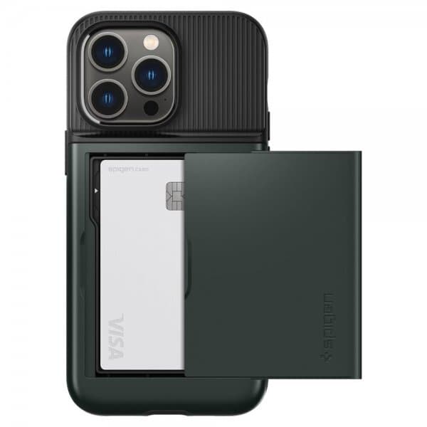 Spigen iPhone 14 Pro Max Skal Slim Armor CS Abyss Green - Elgiganten