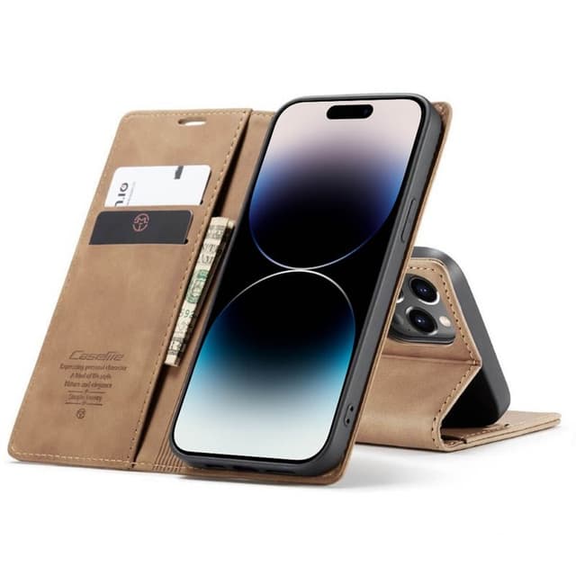 CaseMe Smart Magnet Flipdeksel Apple iPhone 14 Pro - Brun - Elkjøp