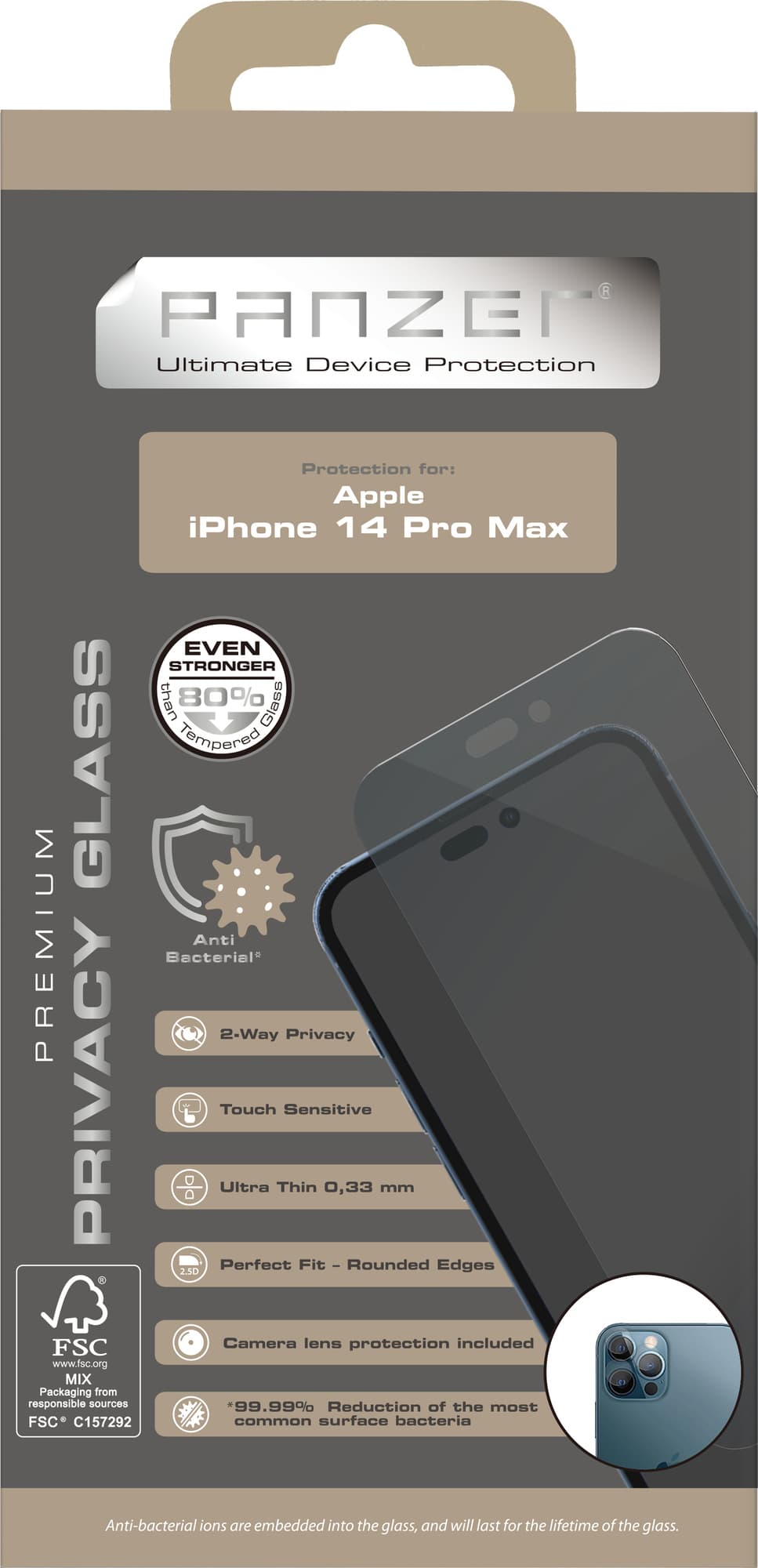 Panzer privacy screen protector for iPhone 14 Pro Max (sort) - Elkjøp ...