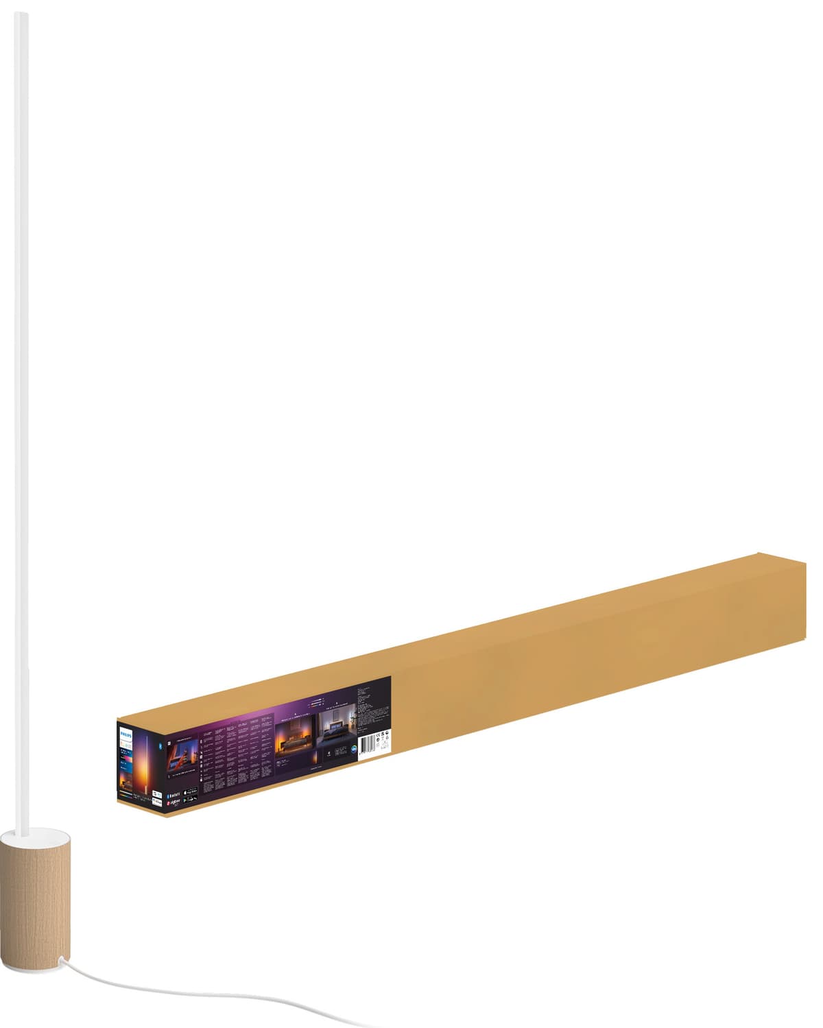 Philips Hue Gradient Signe gulvlampe eik - Elkjøp | Elkjøp