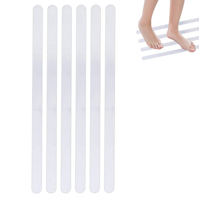 Selvklæbende anti-skrid bruser klistermærker 6-pak Gennemsigtig ...