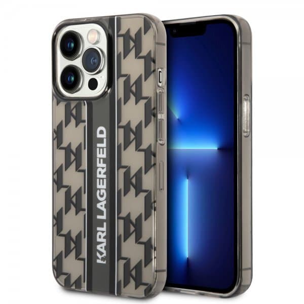 Karl Lagerfeld iPhone 14 Pro Max Skal Monogram Vertical Stripe Svart ...