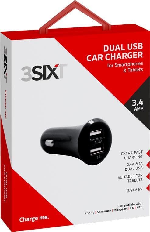 Dobbel USB-billader lader to enheter via USB-A med maks. 3400 mA20316 ...