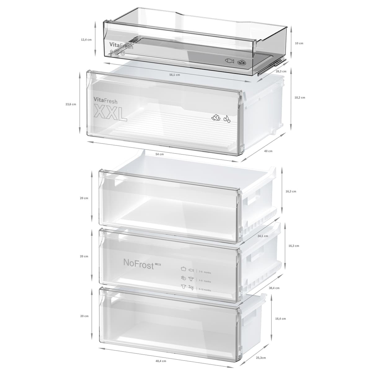 Bosch kombiskap KGN49VXCT (Sort inox) - Elkjøp | Elkjøp