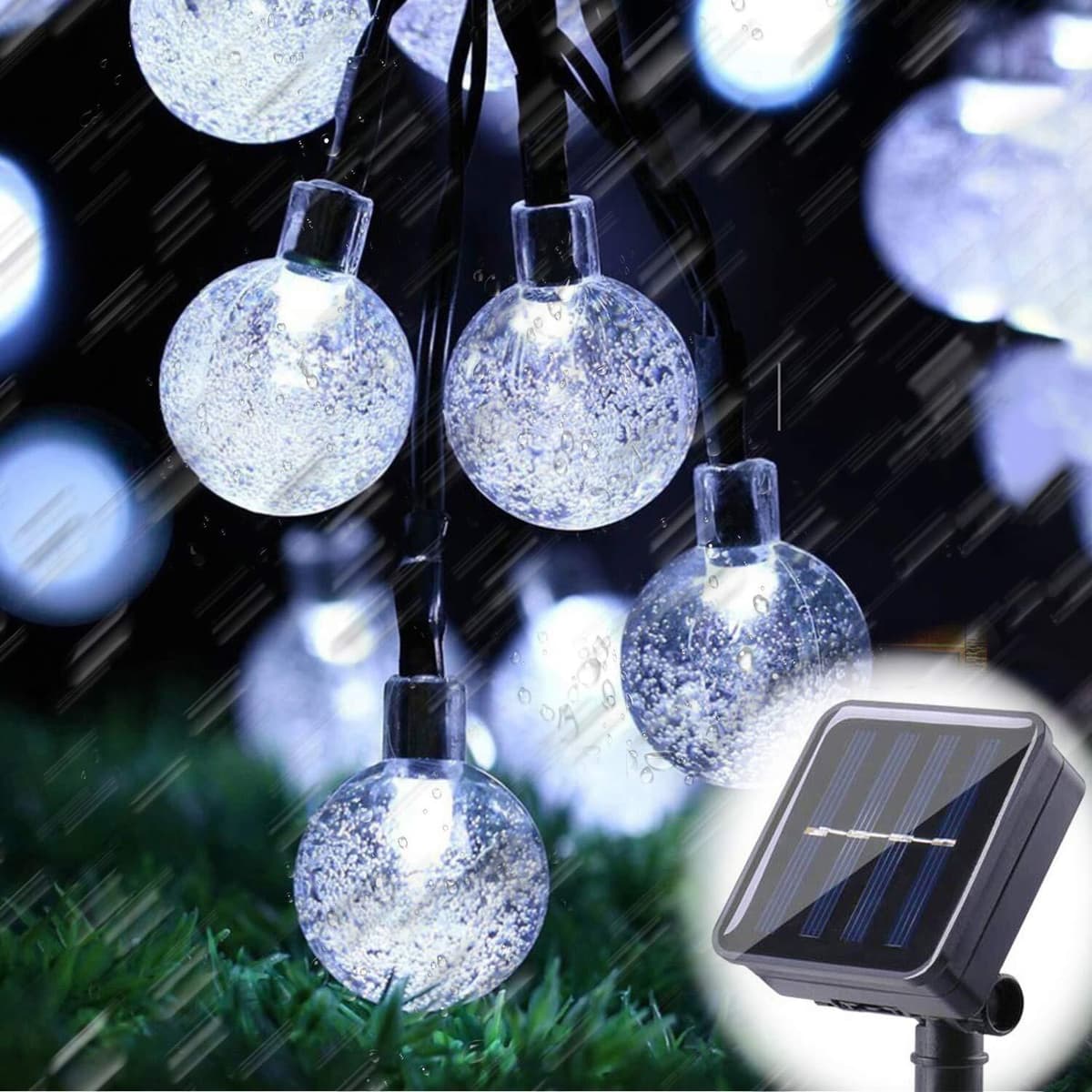 Solar String Lights 8 Modi 100 LED Hvit 12 m - Elkjøp | Elkjøp