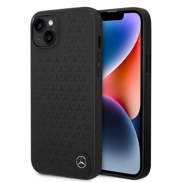 Mercedes Benz iPhone 14 Skal Star Pattern Svart - Elgiganten