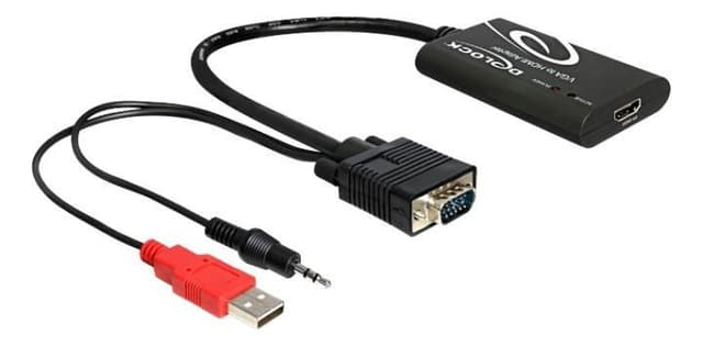 Delock VGA to HDMI Adapter with Audio | Elgiganten | Elgiganten