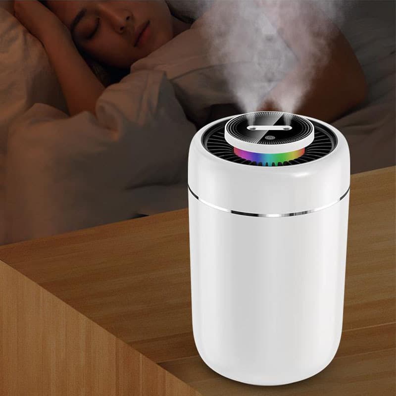 3 L Mist Luftfukter USB Portable Desk Luftfukter 3 Modi med Fargelys ...