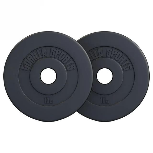 Gorilla Sports Vektplater BASIC Cement 51mm - 2 x 10 kg - Elkjøp