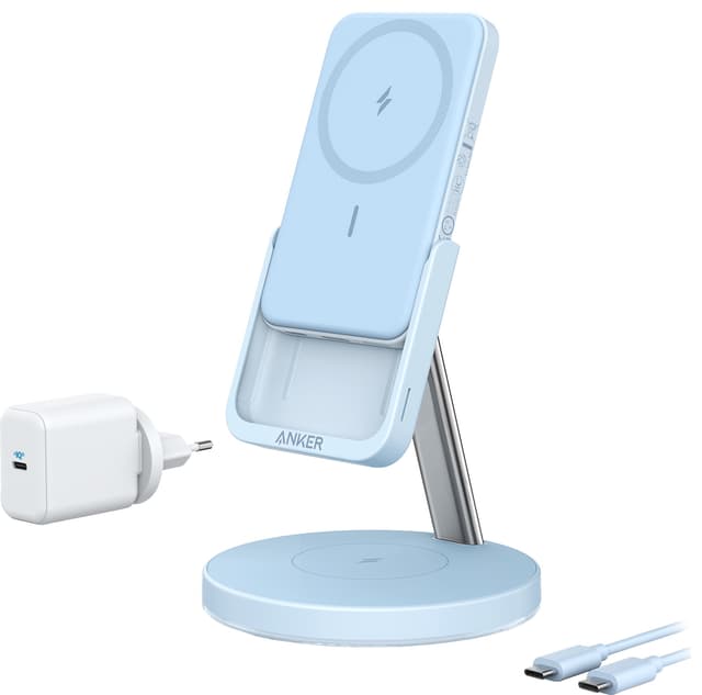 Anker PowerWave Mag-Go 2-i-1-stativ (blå) - Elgiganten