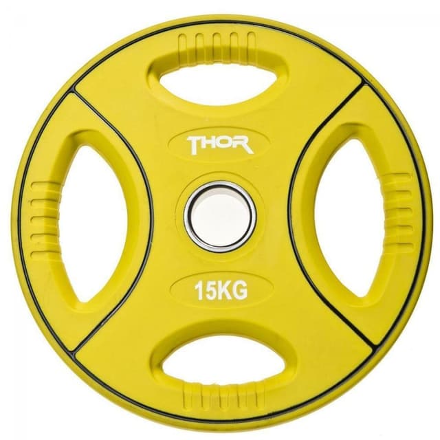 Thor Fitness Färgade PU Viktskivor Med Handtag, Viktskiva Gummerad 15 ...