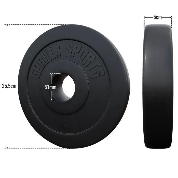 Gorilla Sports Vektplater BASIC 51mm Sement - 1,25kg-15kg 5 kg - Elkjøp ...
