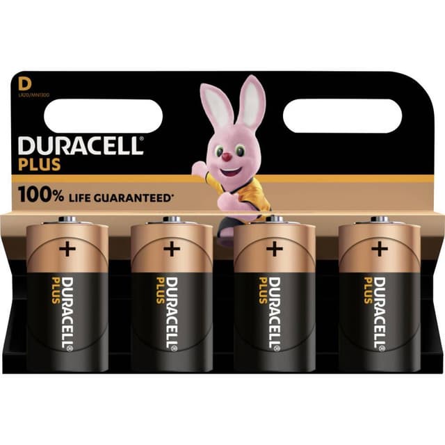 Duracell Plus-D K4 Batteri D (R20) Alkaliskt 1.5 V 4 st - Elgiganten ...