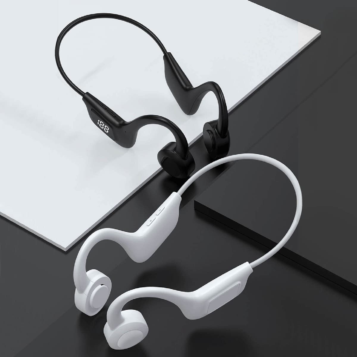 Sportshodetelefoner Digital Display Bluetooth 5.1 Hvit - Elkjøp | Elkjøp