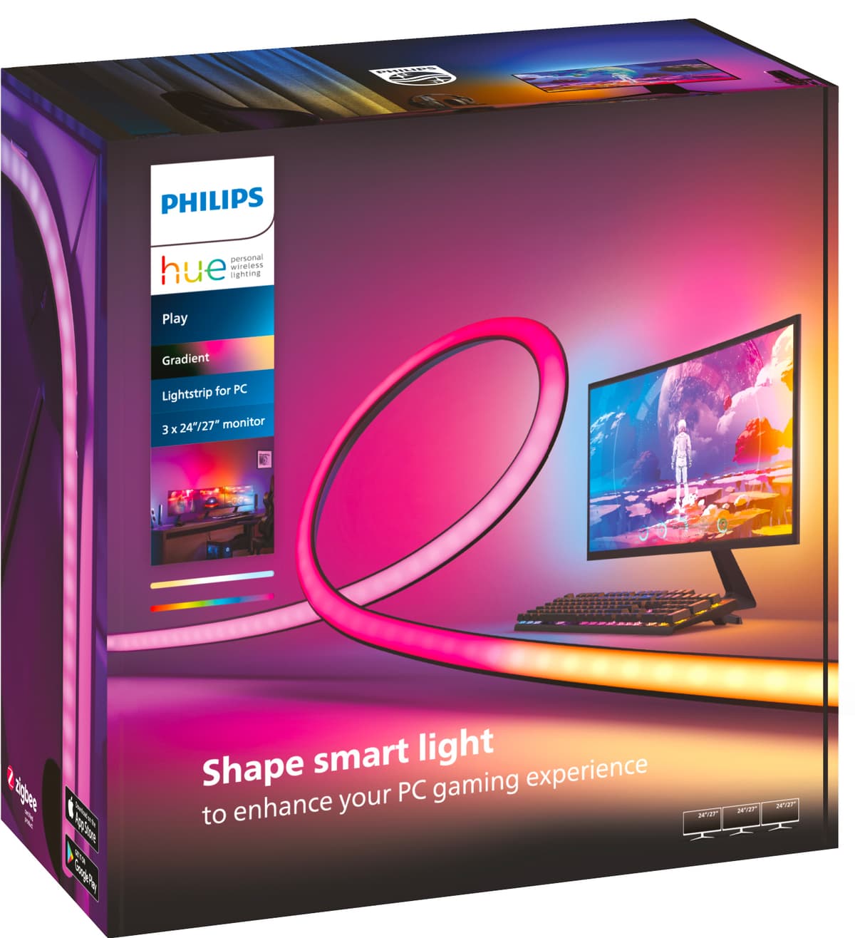 Philips Hue Play Gradient PC lysstripe 3x 24/27 tommer EU - Elkjøp