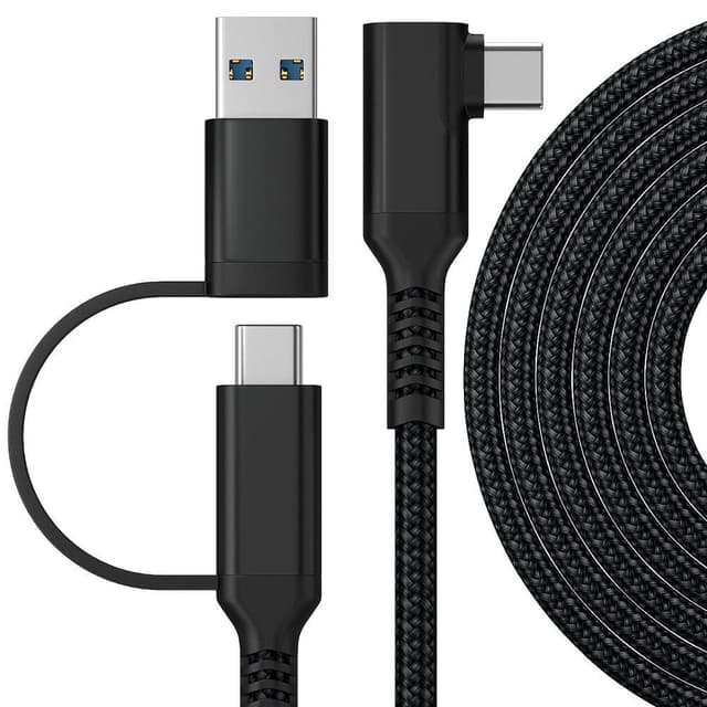 INF Link kabel 2-i-1 USB 3.1 og 2 USB-C til Oculus Quest 2 Black 5 ...