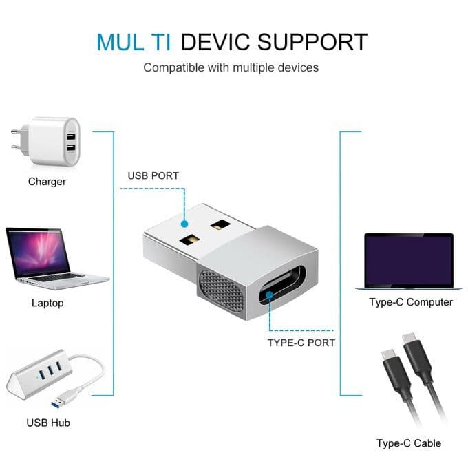 USB-C (hun) til USB 2.0 (hann) adapter - Elkjøp