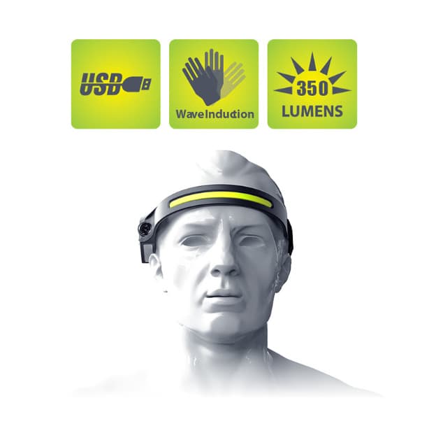 Oppladbar COB LED-hodelykt Sort - Elkjøp | Elkjøp