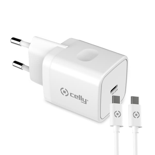 Celly USB-laddare USB-C PD 20W + USB-C-kabel - Elgiganten