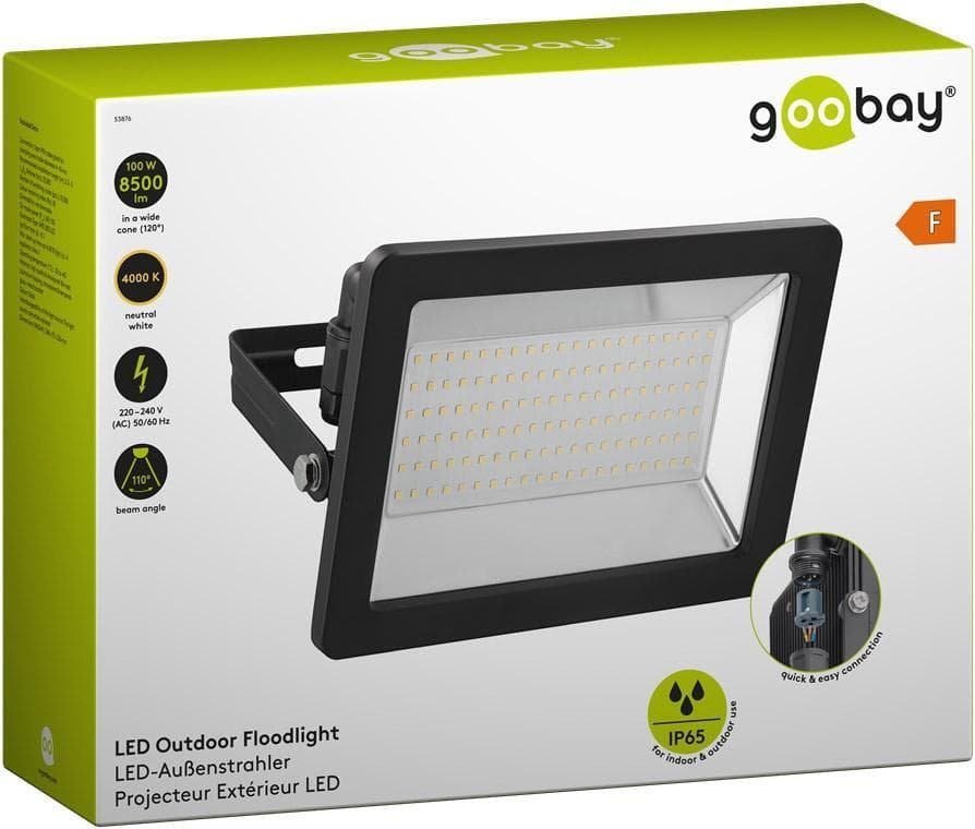 Goobay LED-spotlight for utendørs bruk, 100 W - Elkjøp | Elkjøp