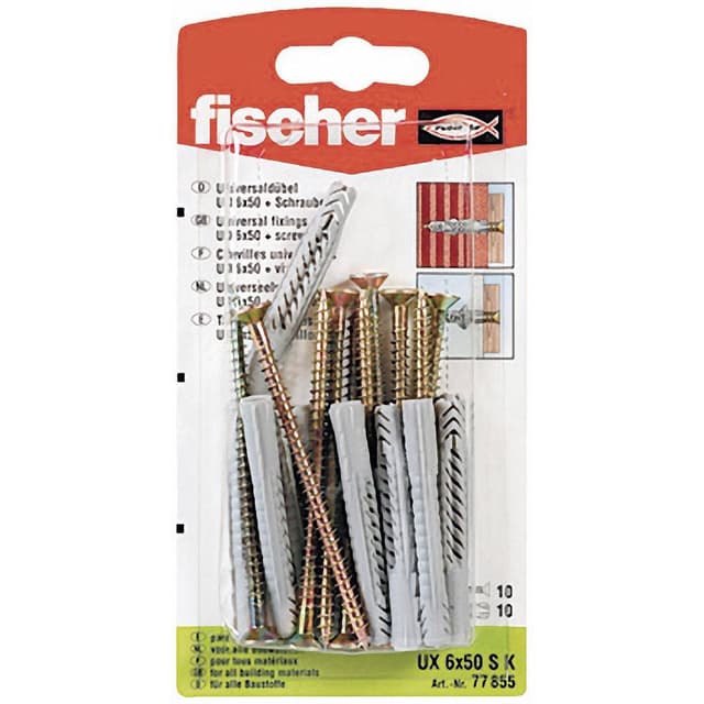 Fischer UX 6 x 50 SK Universalplugg 50 mm 6 mm 77855 10 - Elgiganten ...
