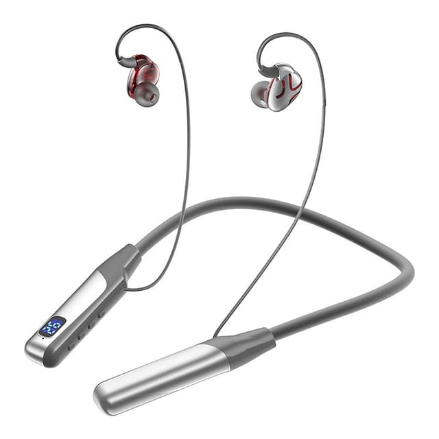 Bluetooth-hörlurar för nackband V5.3 Silver - Elgiganten