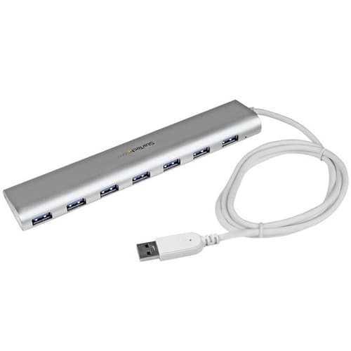 StarTech.com Kompakt USB 3.0-hubb med 7 portar och inbyggd kabel ...