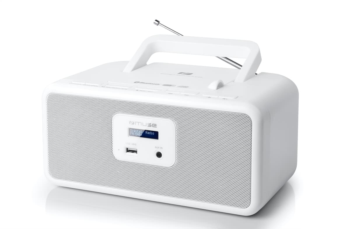 M-32 DBW Radio portable DAB+ FM CD USB white - Elkjøp