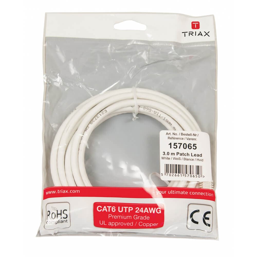 TRIAX Nätverkskabel CAT6 UTP PVC 3.0m Vit - Elkjøp | Elkjøp
