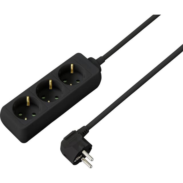 Sygonix SY-4892462 Grenuttag Svart Skyddskontakt - Elgiganten - Elgiganten