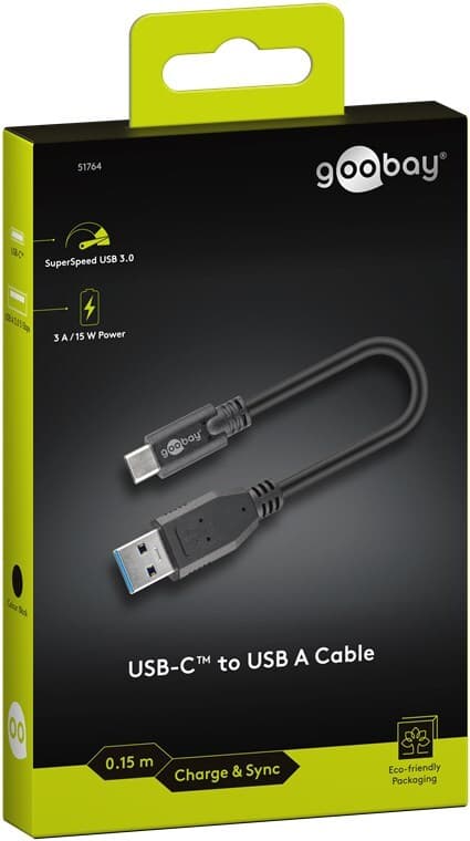 Synkroniser og lad Super Speed USB-C™ til USB A 3.0-ladekabel - Elkjøp ...